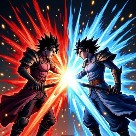 Free Red Versus Blue Image Anime Battle Swords Download At Stockcake