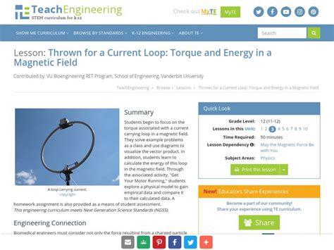 Teach Engineering Thrown For A Loop Lesson Plan For 11th 12th Grade