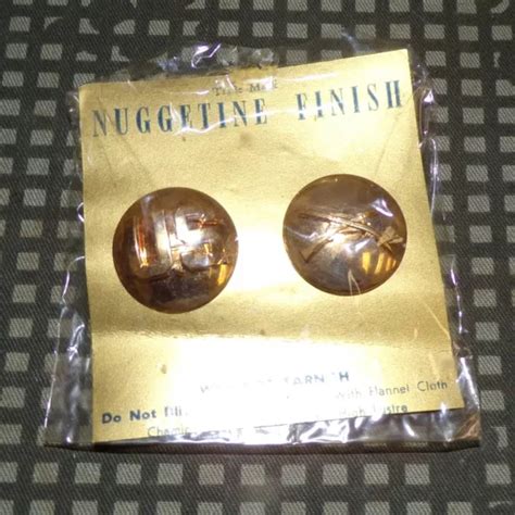 1950s 60s Us Army Enlisted Infantry Domed Nuggetine Collar Brass New On Card 3580 Picclick Ca