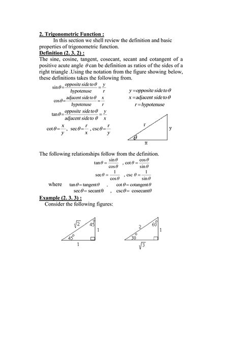 Solution Trigonometric Functions Studypool
