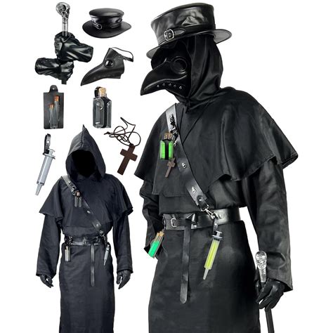 Plague Doctor Costume Set Halloween Props Renaissance Medieval Monk