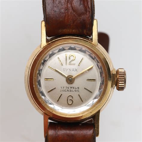 Bilder För 2519615 Damklocka 18k Guld And Läder Dynax Incabloc