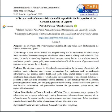 Patrick Ogwang On Linkedin Special Thanks To Cari Journals For Publising My Two Journals