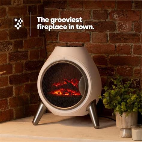 Outdoor And Patio Heaters 1 8kw Electric Led Log Fire Effect Fire With A Freestanding Modern