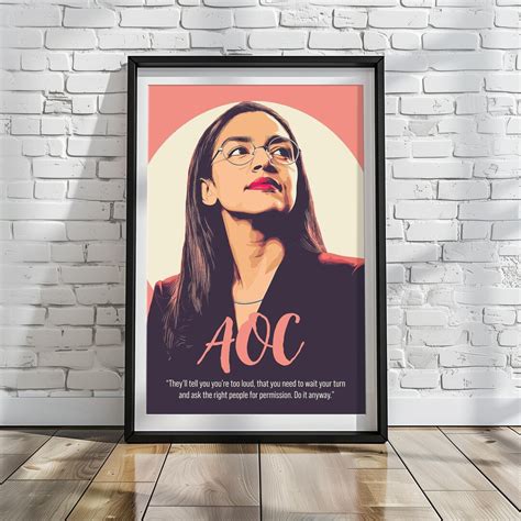 Alexandria Ocasio Cortez Poster Print Aoc Illustration Portrait Of