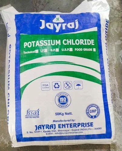 Powder Potassium Chloride Packaging Type Hdpe Bag Purity 99 At