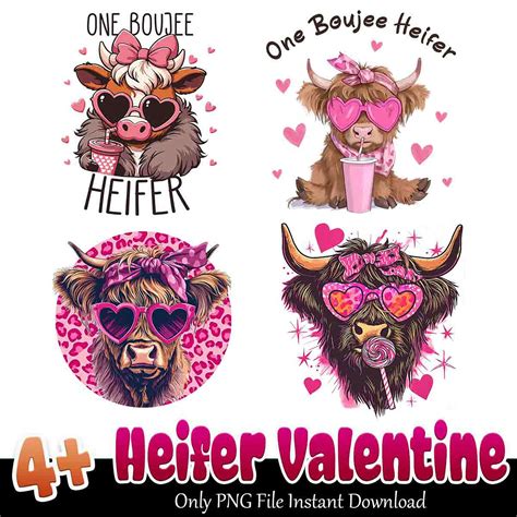 4 Cute Heifer Valentine Pngs Svgpan