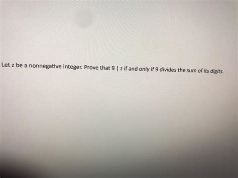 Solved Let Z Be A Nonnegative Integer Prove That Z If Chegg
