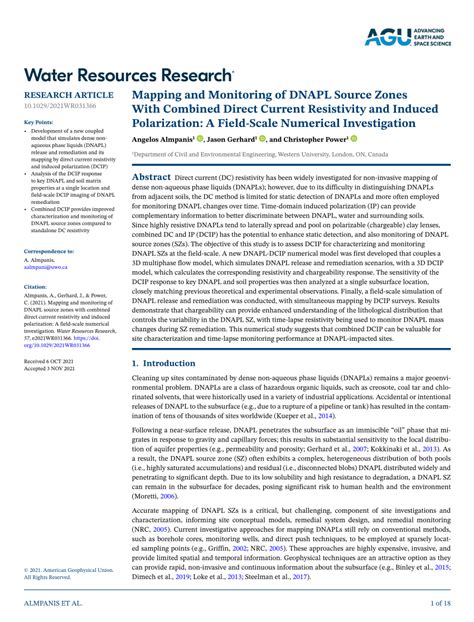 Mapping And Monitoring Of Dnapl Source Zones With Combined Direct Current Resistivity And
