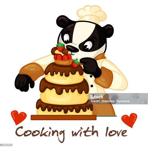 귀여운 캐릭터 페이스트리 셰프와 케이크 과자 쿠키 컬렉션이 벡터로 손으로 그려져 있고 흰색 배경에 분리되어 있다 손으로 그린 과자 요소 모음 개념에 대한 스톡 벡터 아트 및