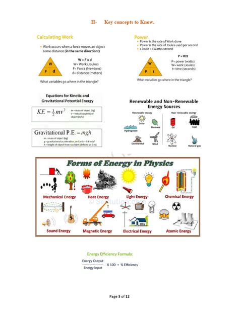 Energy Formula sheet | PDF