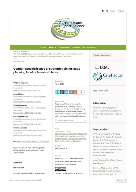 Pdf Gender Specific Issues Of Strength Training Loads Planning For Elite Female Athletes