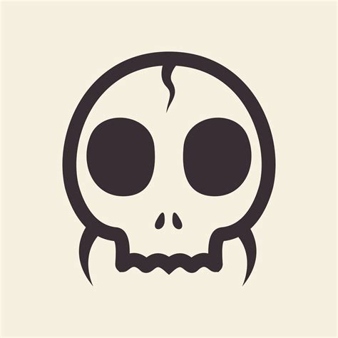 Skull Face With Fangs Vintage Logo Design Vector Graphic Symbol Icon