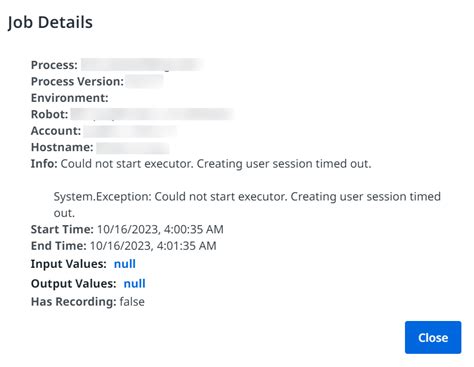 Error Message Job Stopped With An Unexpected Exit Code X And Could Not Start