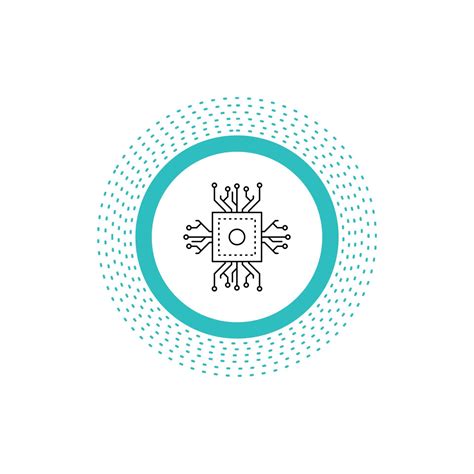 Chip Cpu Microchip Processor Technology Line Icon Vector Isolated