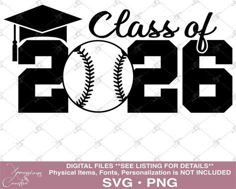 Senior 2026 Svg Class Of 2026 2026 Graduate Baseball Svg Graduation