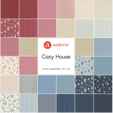Andover Fabrics Cozy House By Judy Jarvi Fat Quarter Bundle Pieces