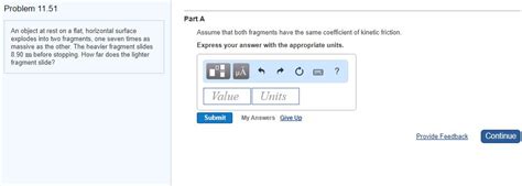 Solved Problem 1151 Part A An Object At Rest On A Flat
