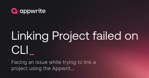 Linking Project Failed On Cli Threads Appwrite