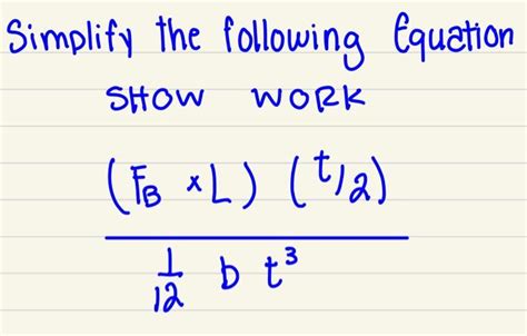 Solved Simplify The Following Equation Show Work