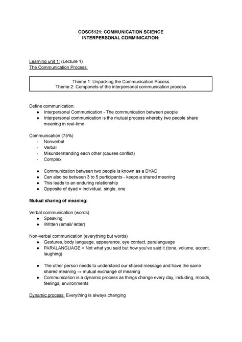 Cosc5121 Lecture Notespdf 28mar Cosc5121 Communication Science