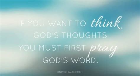 How To Pray The Word Of God One Thing Alone