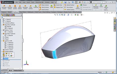 Surface Modelling A Mouse In Solidworks Grabcad Tutorials