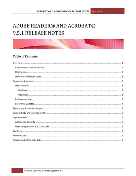 ACROBAT And Adobe Reader Release Notes