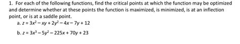 Solved For Each Of The Following Functions Find The Chegg