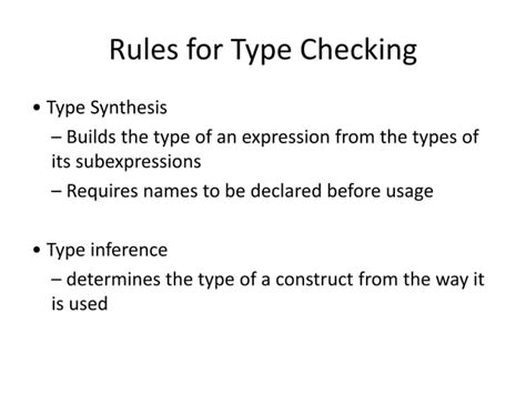 Type Checking In Compiler Design PPTX Programming Languages Computing