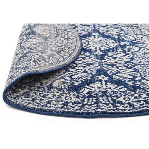 Network Rugs Oxus Navy Power Loomed Modern Round Rug Temple And Webster