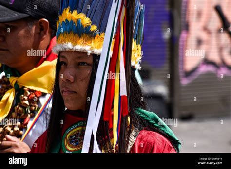 Colombias Indigenous Guard Communities Take Part As Colombians March