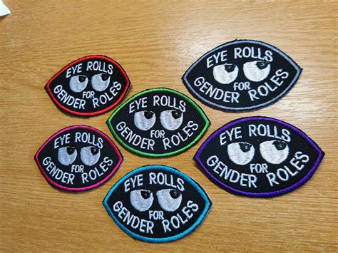 Eye Rolls For Gender Roles Embroidered Patch Eye Shape