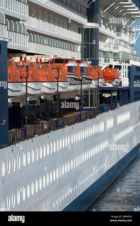 Detail Of Lifeboats Of The Celebrity Infinity A Cruise Ship With A