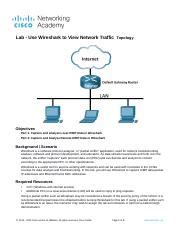 Lab Instructions Docx Lab Use Wireshark To View Network Traffic Topology Objectives Part
