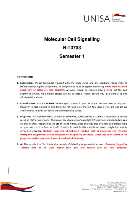 bit3703 2024 assignment s1 a2 molecular cell signalling bit370 3