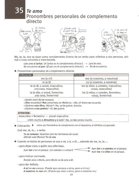 Ejercicios Pronombres Complemento Directo E Indirecto Pdf Objeto