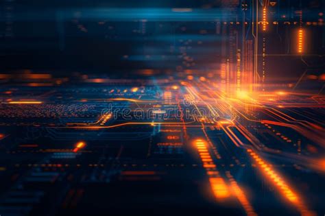 Tech Background In The Style Of Digital Futuristic With Geomatric Stock Image Image Of