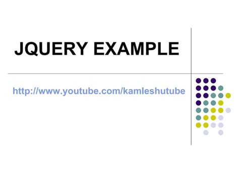 Jquery Example For Web Developer Video Training Tutorial Ppt