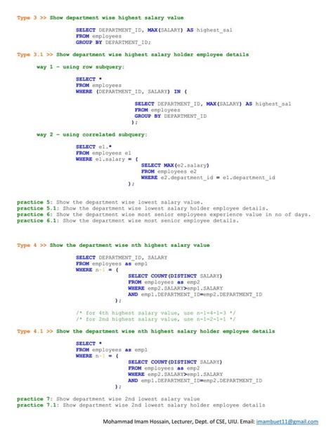 Dbms 6 Mysql Practice List Rank Related Queries Pdf