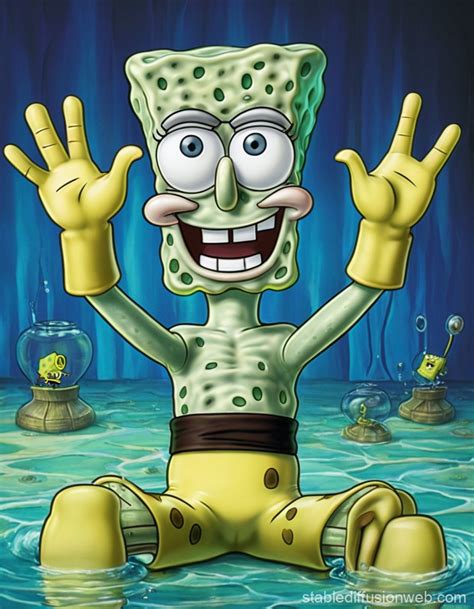 Spongebob Intertouching Squidward Stable Diffusion Online