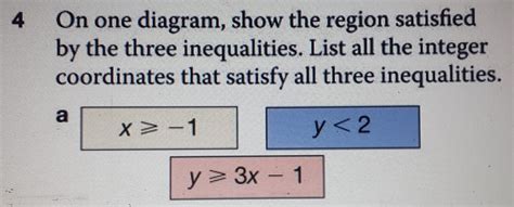 4 on one diagram show the region satisfied by the gauthmath