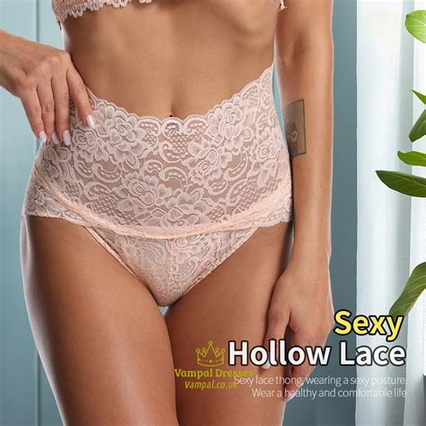 Beige Womens Pantiesy Lace Ladies High Waist Briefs Tanga Lingerie