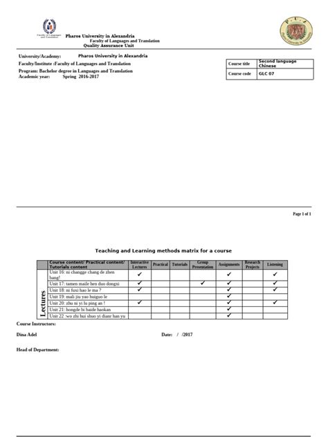 Teaching And Learning Matrix Pdf China World Politics