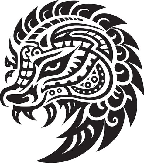 Divine Feathered Serpent Quetzalcoatl Symbol Vector Icon Aztec Deity