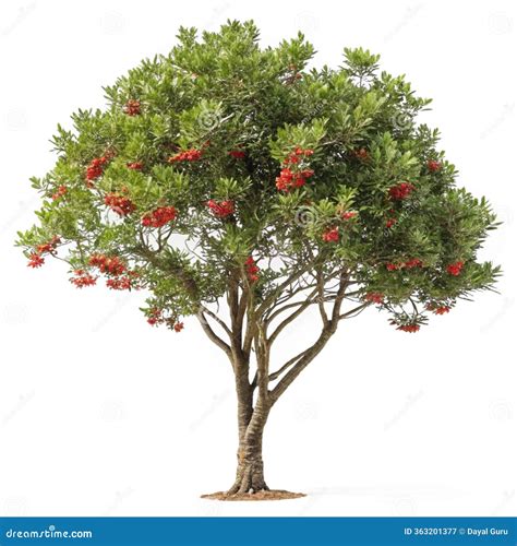 Toyon Tree Isolated On White Background Royalty Free Stock Image