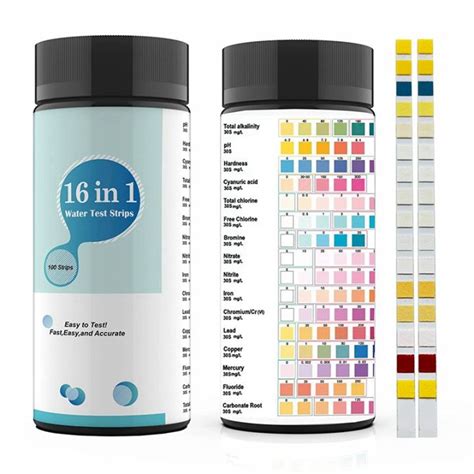 100pcs 16 In 1 Water Test Kits Drinking Water Testing Strips Tap And Well Water Test Strip