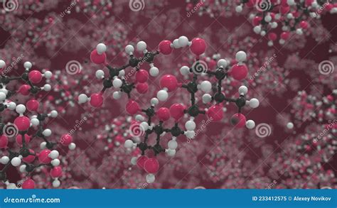 Raffinose Molecule Made With Balls Isolated Molecular Model Looping