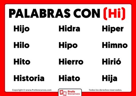 Palabras Con Hi Ejemplos De Palabras Con Hi