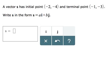 solved a vector has initial point and terminal point write